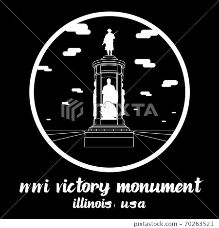 Circle Icon line WWI Victory Monument. vector... - Stock Illustration ...
