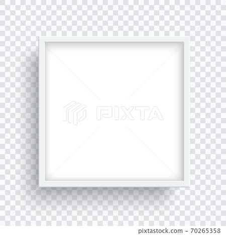 Square white frame isolated on transparent...-插圖素材 [70265358] - PIXTA圖庫
