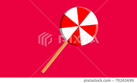 Red swirl Lollipop sucker or lolly candy flat - Stock Illustration ...