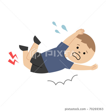 Illustration of a fallen boy - Stock Illustration [70269363] - PIXTA