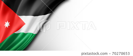 Jordanian flag isolated on white banner - Stock Illustration [70278653 ...