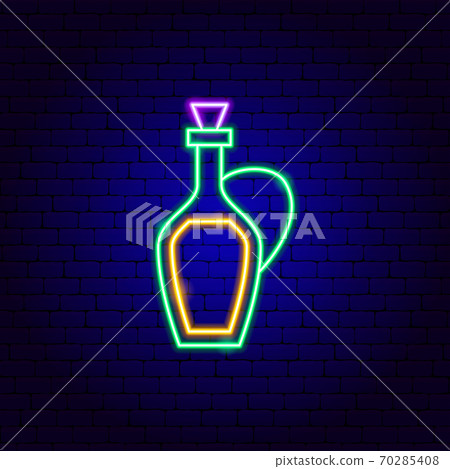 Olive Oil Bottle Neon Sign - Stock Illustration [70285408] - PIXTA