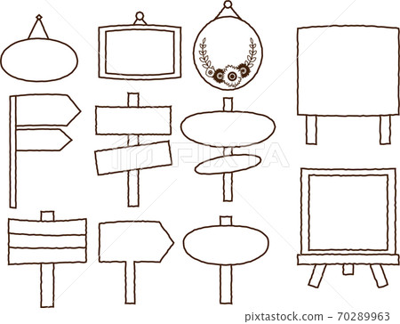 Line art of a simple signboard - Stock Illustration [70289963] - PIXTA