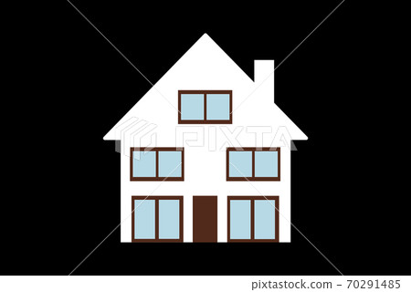 Illustration of a simple house. Black background. - Stock Illustration ...