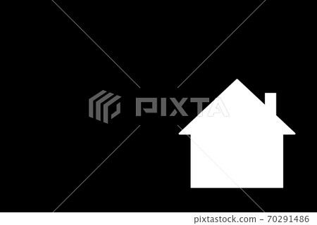 Illustration of a simple house. Black background. - Stock Illustration ...