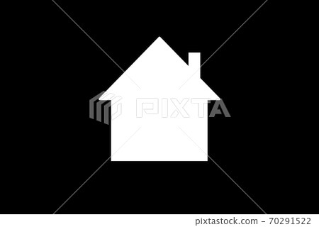 Illustration of a simple house. Black background. - Stock Illustration ...