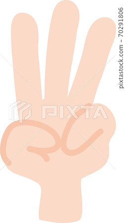 Raise three fingers - Stock Illustration [70291806] - PIXTA