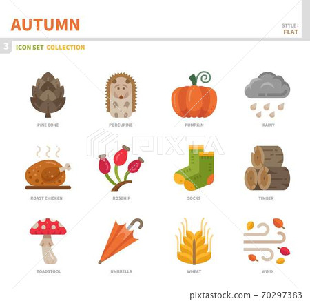 autumn season icon set - Stock Illustration [70297383] - PIXTA
