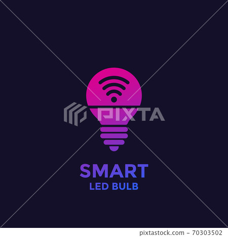 smart led light bulb icon, vector - Stock Illustration [70303502] - PIXTA