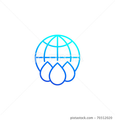 water icon with globe, line vector - Stock Illustration [70312020] - PIXTA