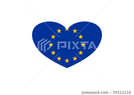 European Union flag in the heart shape.... - Stock Illustration ...