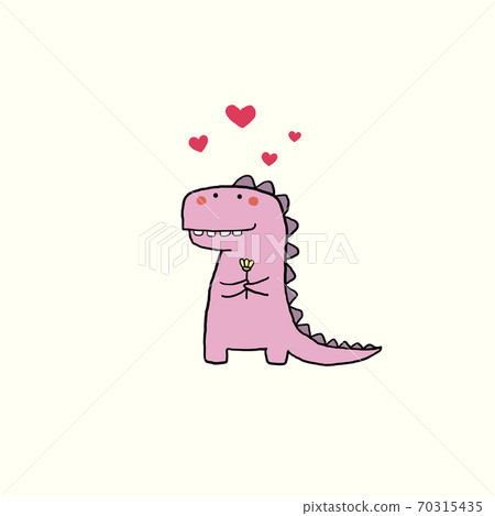 Hand drawn Valentines day card with cartoon... - Stock Illustration ...