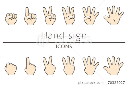 Hand sign icon that represents numbers with... - Stock Illustration ...