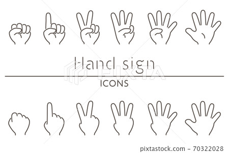 Hand sign icon that represents numbers with... - Stock Illustration ...