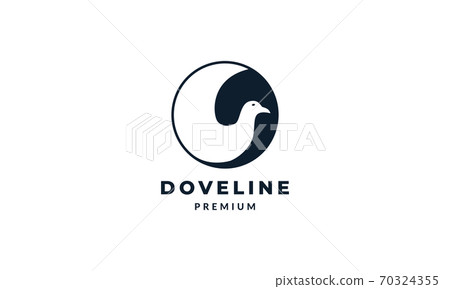 dove on circle modern minimal logo vector icon... - Stock Illustration ...