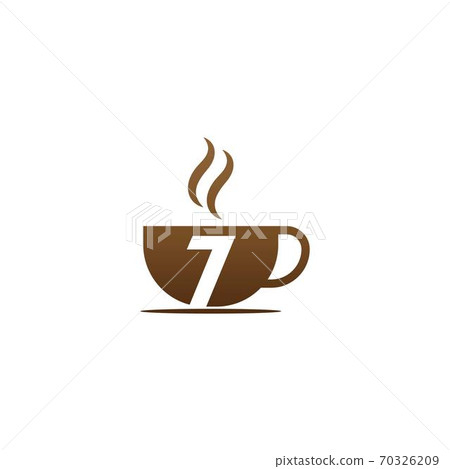 Coffee cup icon design number 7 logo - Stock Illustration [70326209 ...
