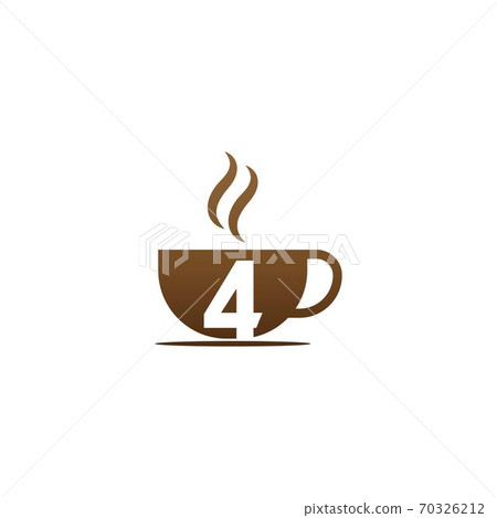 Coffee cup icon design number 4 logo - Stock Illustration [70326212 ...