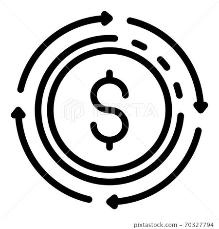 Offshore money transfer icon, outline style - Stock Illustration ...