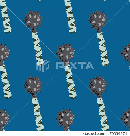 Seamless bright pattern with cartoon flail mace... - Stock Illustration ...