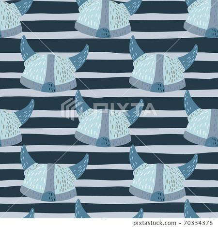 Light blue doodle viking helmet elements... - Stock Illustration ...