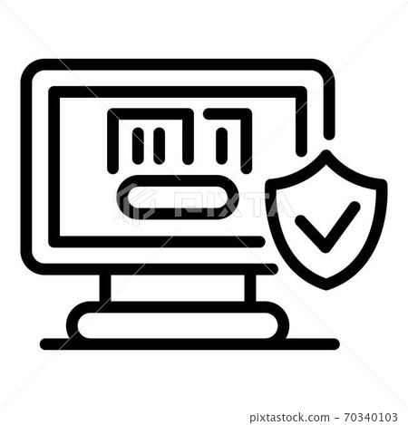 Computer insurance icon, outline style - Stock Illustration [70340103 ...