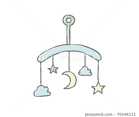 Hand-drawn illustrations of mobiles for babies... - Stock Illustration ...