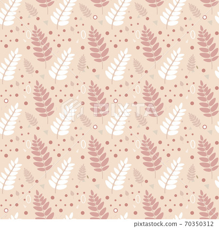 pattern of leaves, plant in warm beige colors - Stock Illustration ...