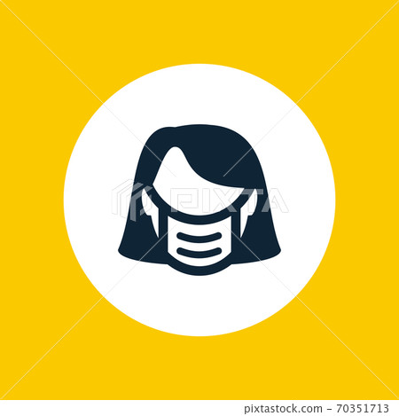 Face mask icons, head with protective medical... - Stock Illustration ...