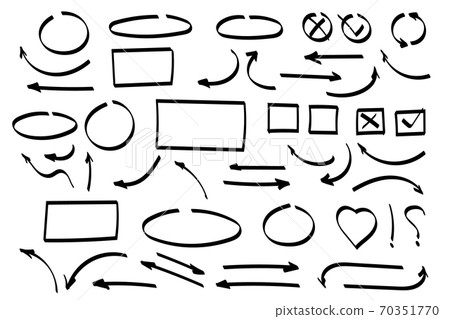 Doodle symbols. Pointer icons. Pointer graphic... - Stock Illustration ...