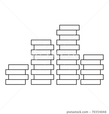 Coin in bank icon, outline style. - Stock Illustration [70354848] - PIXTA