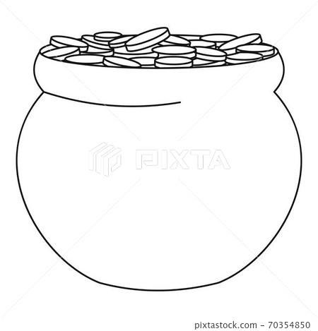 Potty with coin icon, outline style. - Stock Illustration [70354850 ...