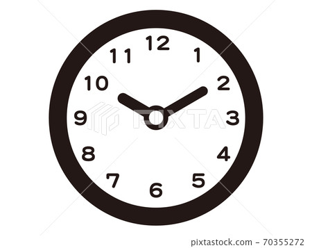 Monochrome clock - Stock Illustration [70355272] - PIXTA