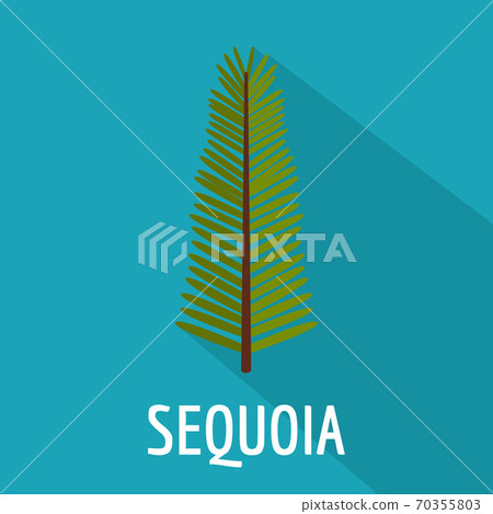 Sequoia leaf icon, flat style - Stock Illustration [70355803] - PIXTA