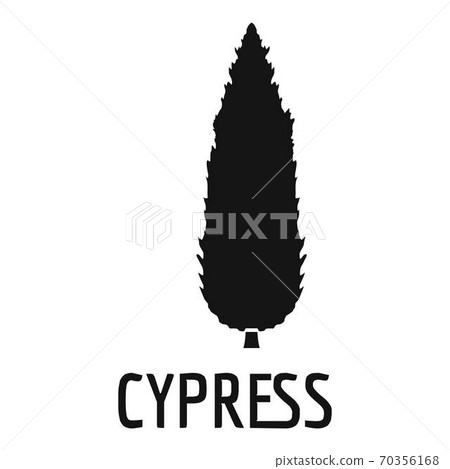 Cypress tree icon, simple black style - Stock Illustration [70356168 ...