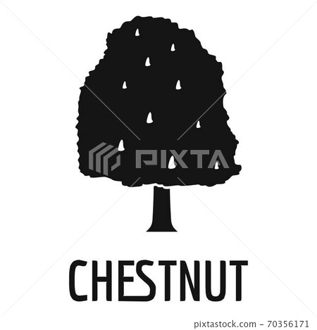 Chestnut tree icon, simple black style - Stock Illustration [70356171 ...