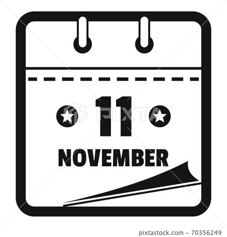 Calendar eleventh november icon, simple black... - Stock Illustration ...