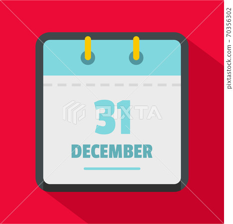 Calendar thirty first december icon, flat style - Stock Illustration ...