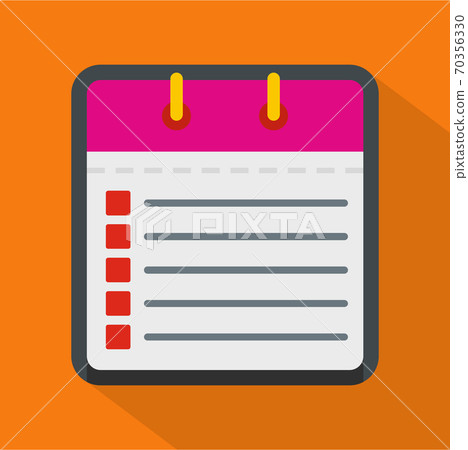 Calendar list icon, flat style - Stock Illustration [70356330] - PIXTA