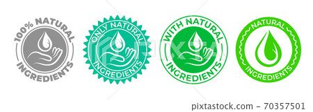 Natural ingredients product icon, green organic...-插圖素材 [70357501 ...