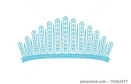 Tiara line drawing illustration of the tip of... - Stock Illustration ...