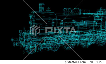 3d rendering - wire frame model of Train...-插圖素材 [70369450] - PIXTA圖庫