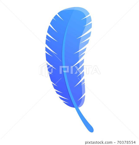 Blue feather icon, cartoon style-插圖素材 [70378554] - PIXTA圖庫