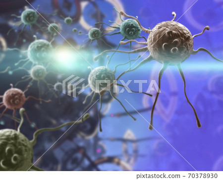 Digital 3d illustration of cancer cells in... - Stock Illustration ...