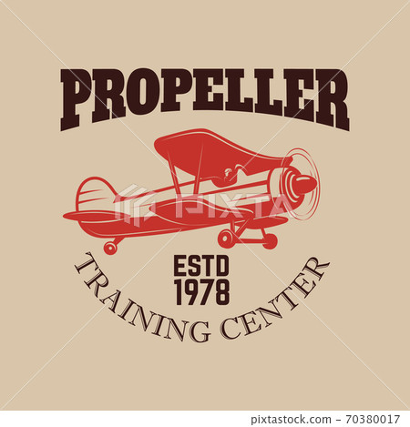 Aviation training center emblem template with... - Stock Illustration ...