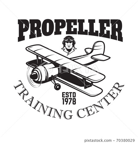 Aviation training center emblem template with... - Stock Illustration ...