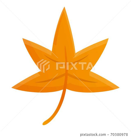 October autumn leaf icon, cartoon style - Stock Illustration [70380978 ...