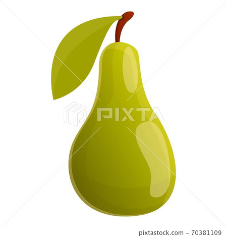 Autumn party green pear icon, cartoon style - Stock Illustration ...