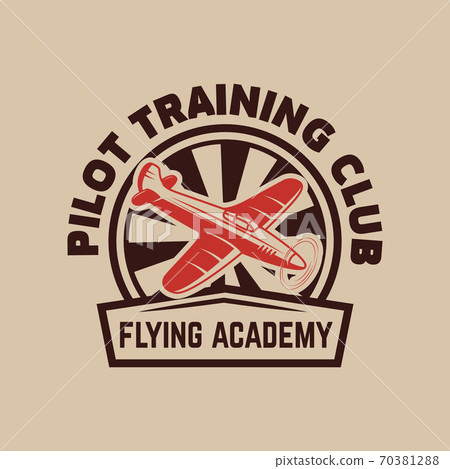 Aviation training center emblem template with... - Stock Illustration ...