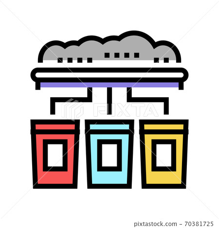 garbage sorting machine color icon vector... - Stock Illustration ...