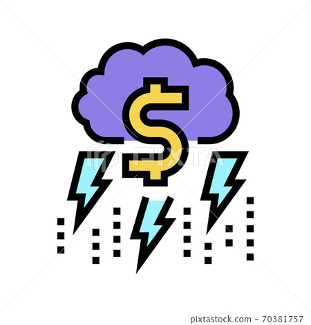 money thunder and lightning color icon vector... - Stock Illustration ...